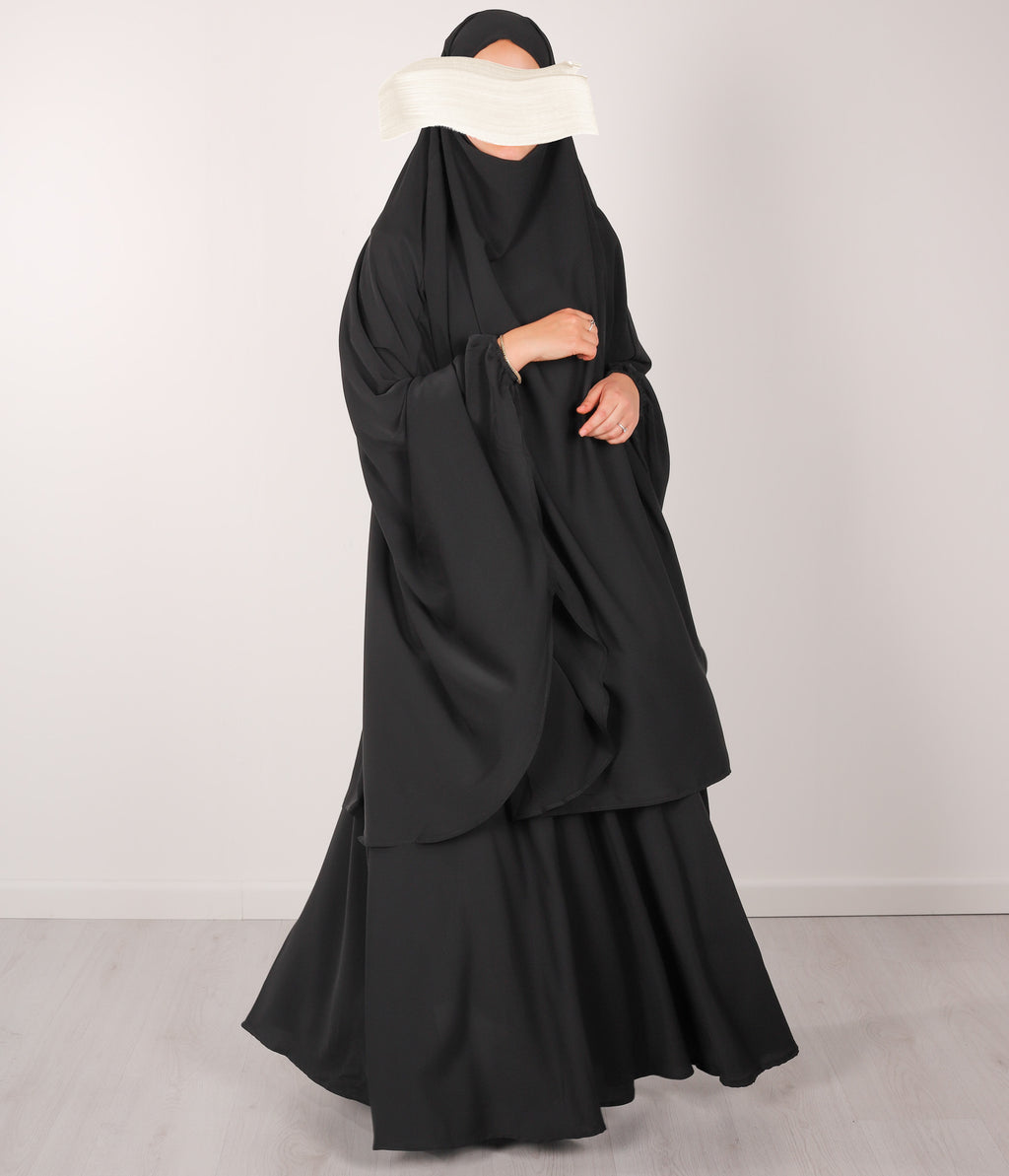Anisah 2 Piece Farasha Set - Black – islamitischekleding.nl